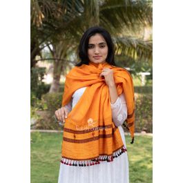 Traditional Orange Shwal In pure Wool